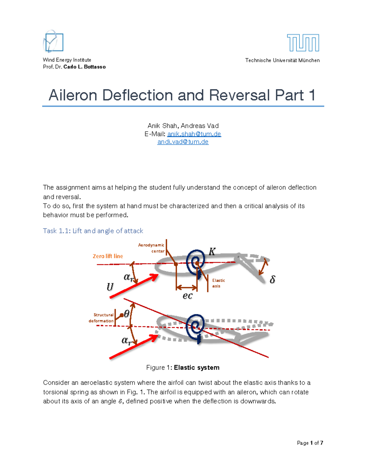 Exercise 02 Part1 Aileron Deflection solutions - Prof. Dr. Carlo L. Bottasso Aileron Deflection ...