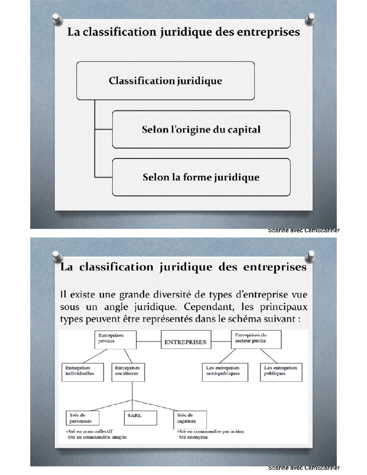 Classification des entreprises jur - managment - Studocu