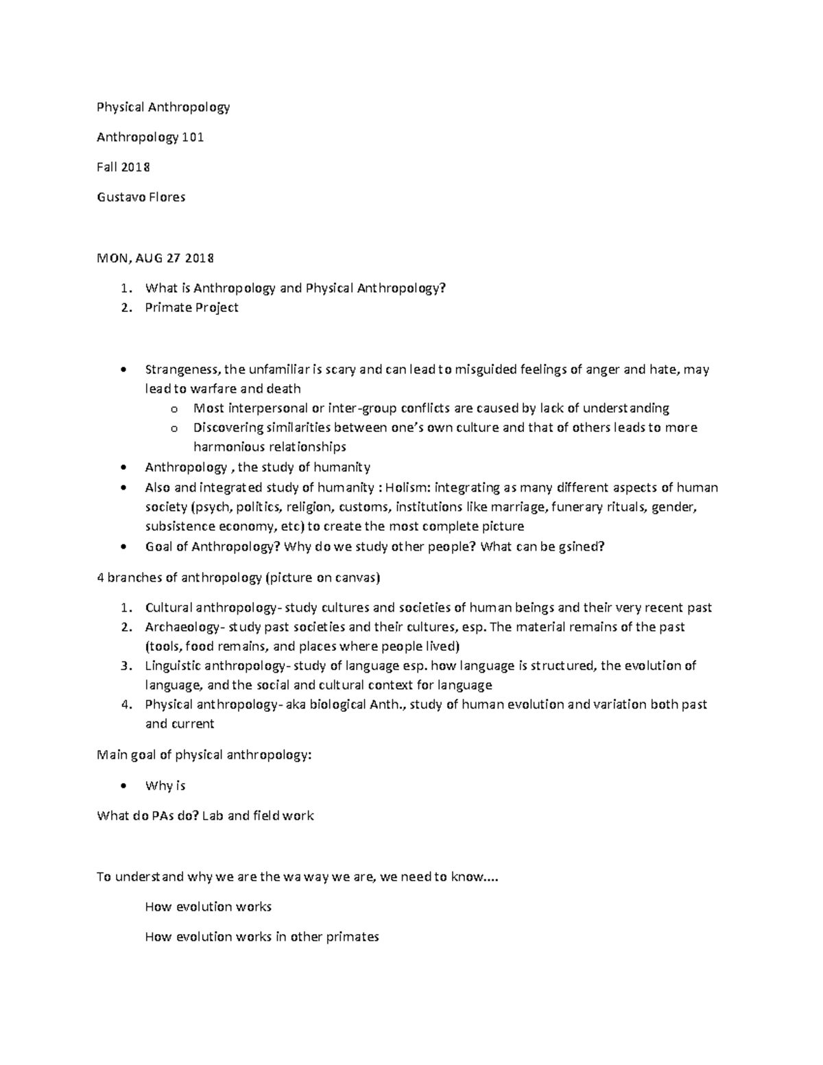ANTH 12 - Notes for ANTH 12 - Warning: TT: undefined function: 32 ...
