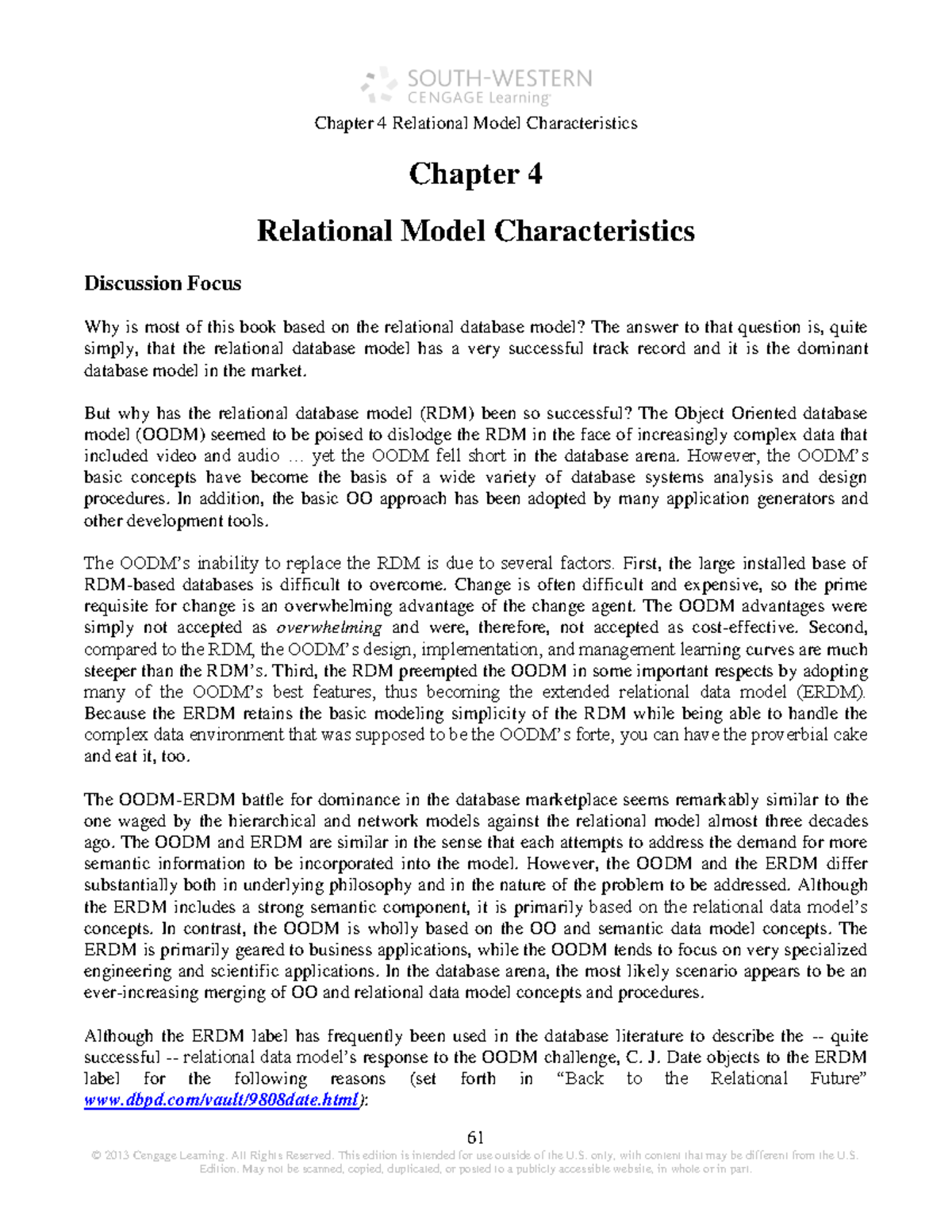 IM Ch04 Relational Model Ed10 - © 2013 Cengage Learning. All Rights ...