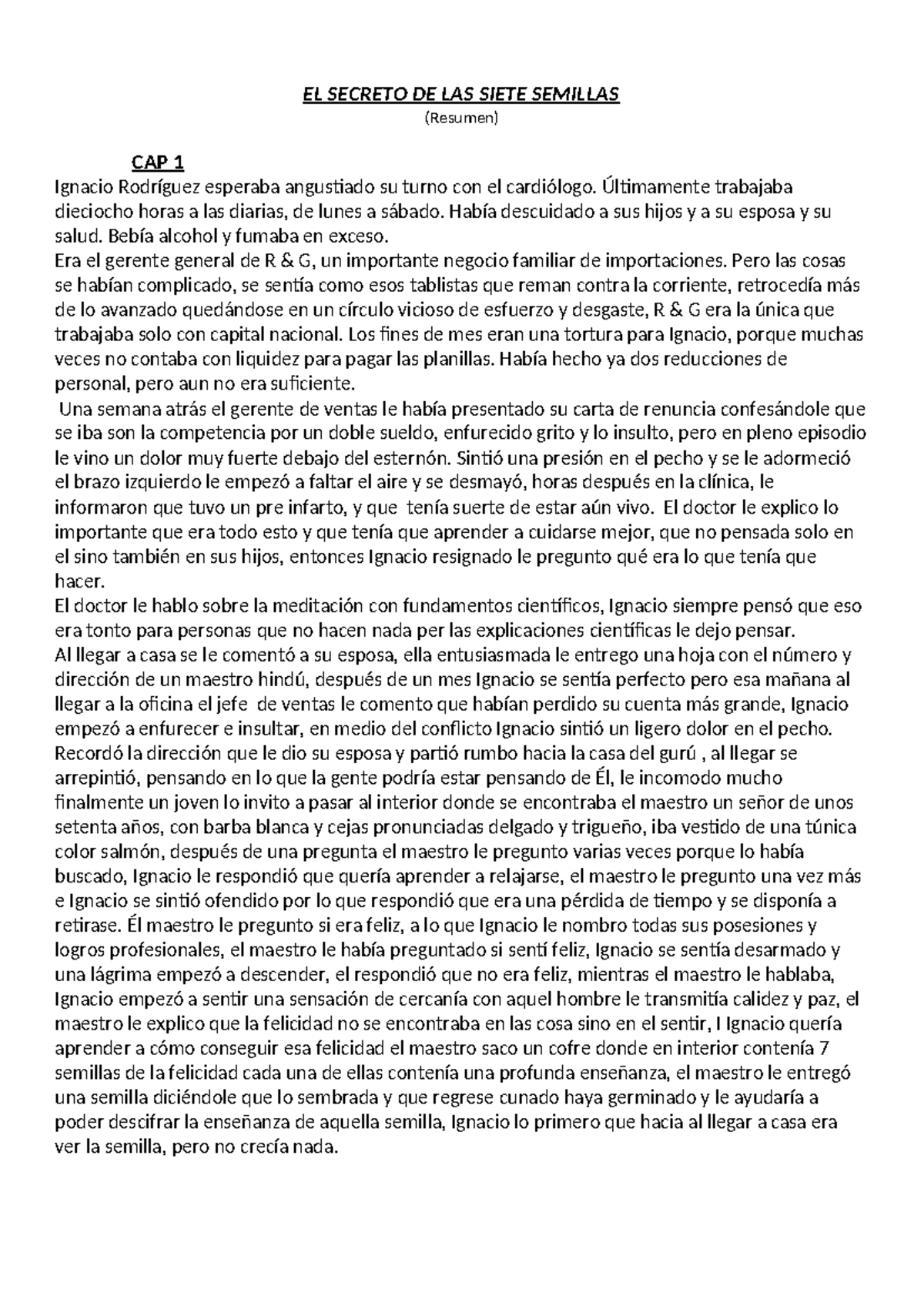 EL Secreto DE LAS Siete Semillas - EL SECRETO DE LAS SIETE SEMILLAS ...