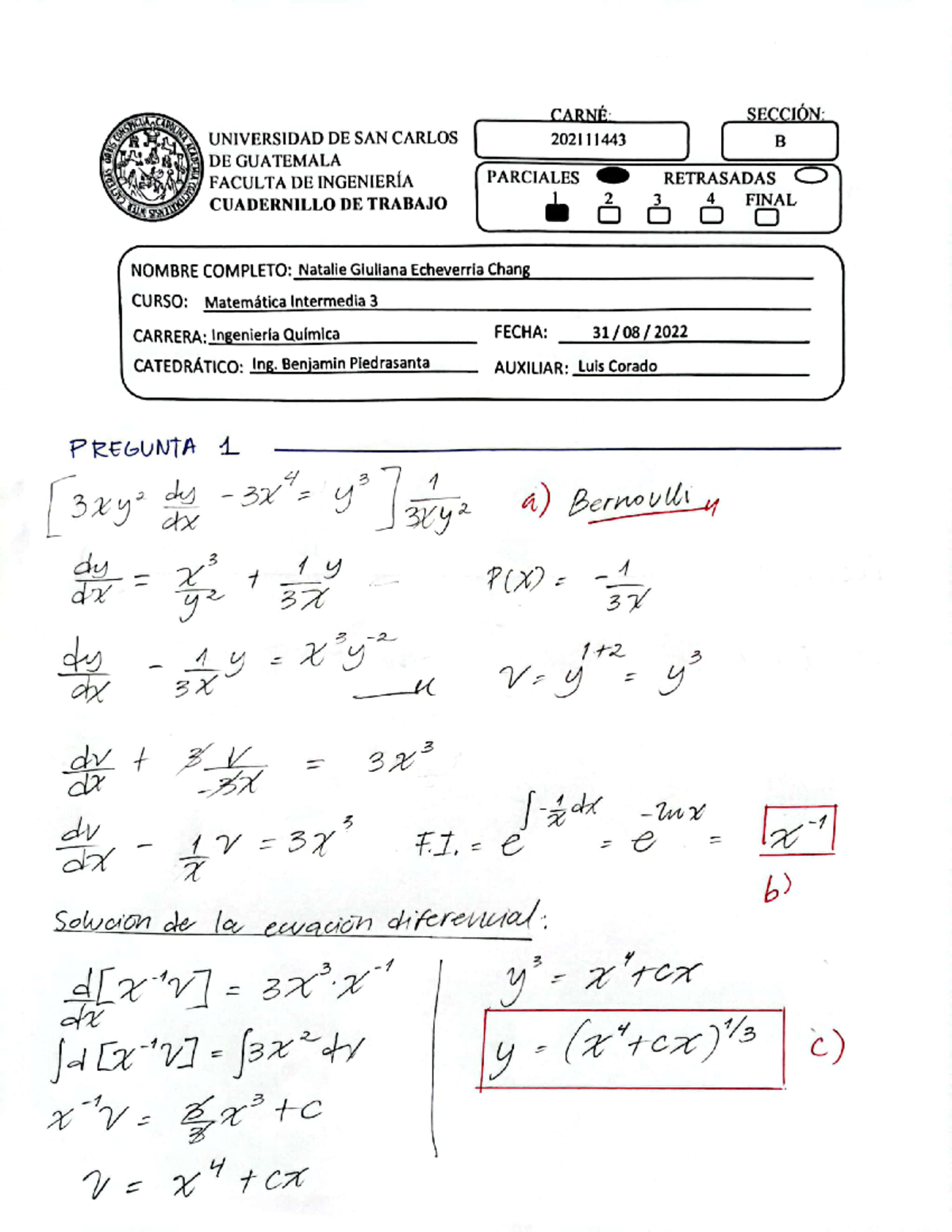 202111443 MI3B P1 - Problemas ecuaciones diferenciales - Física 2 - Studocu