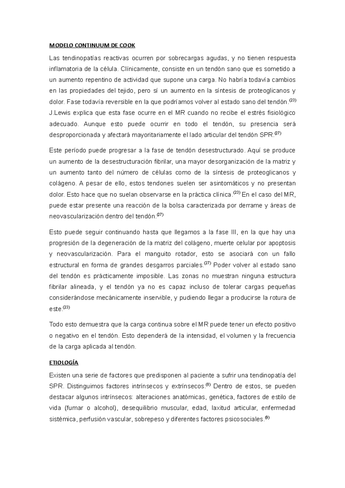 Modelo Continuum DE COOK - MODELO CONTINUUM DE COOK Las tendinopatías ...