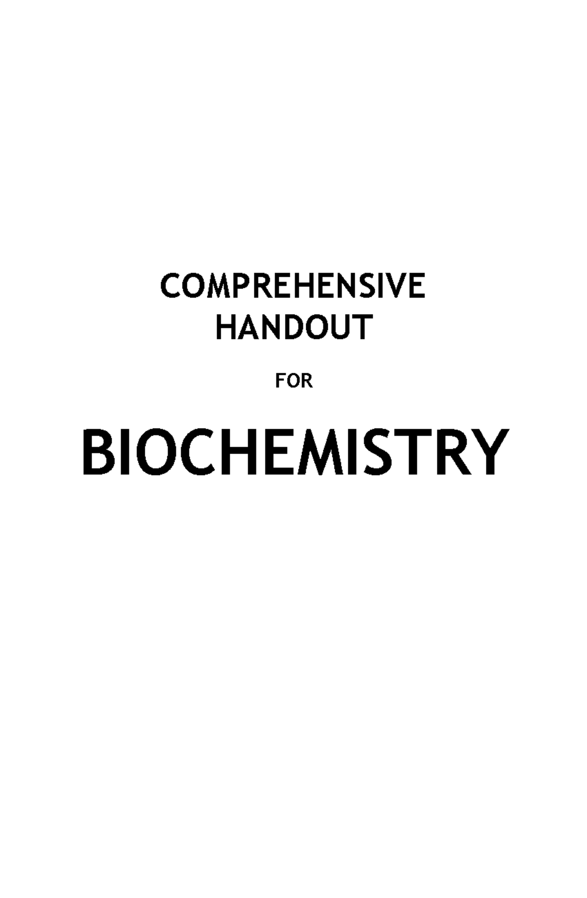 Toaz - Vghnn - COMPREHENSIVE HANDOUT FOR BIOCHEMISTRY REVIEW PROPER 1 ...