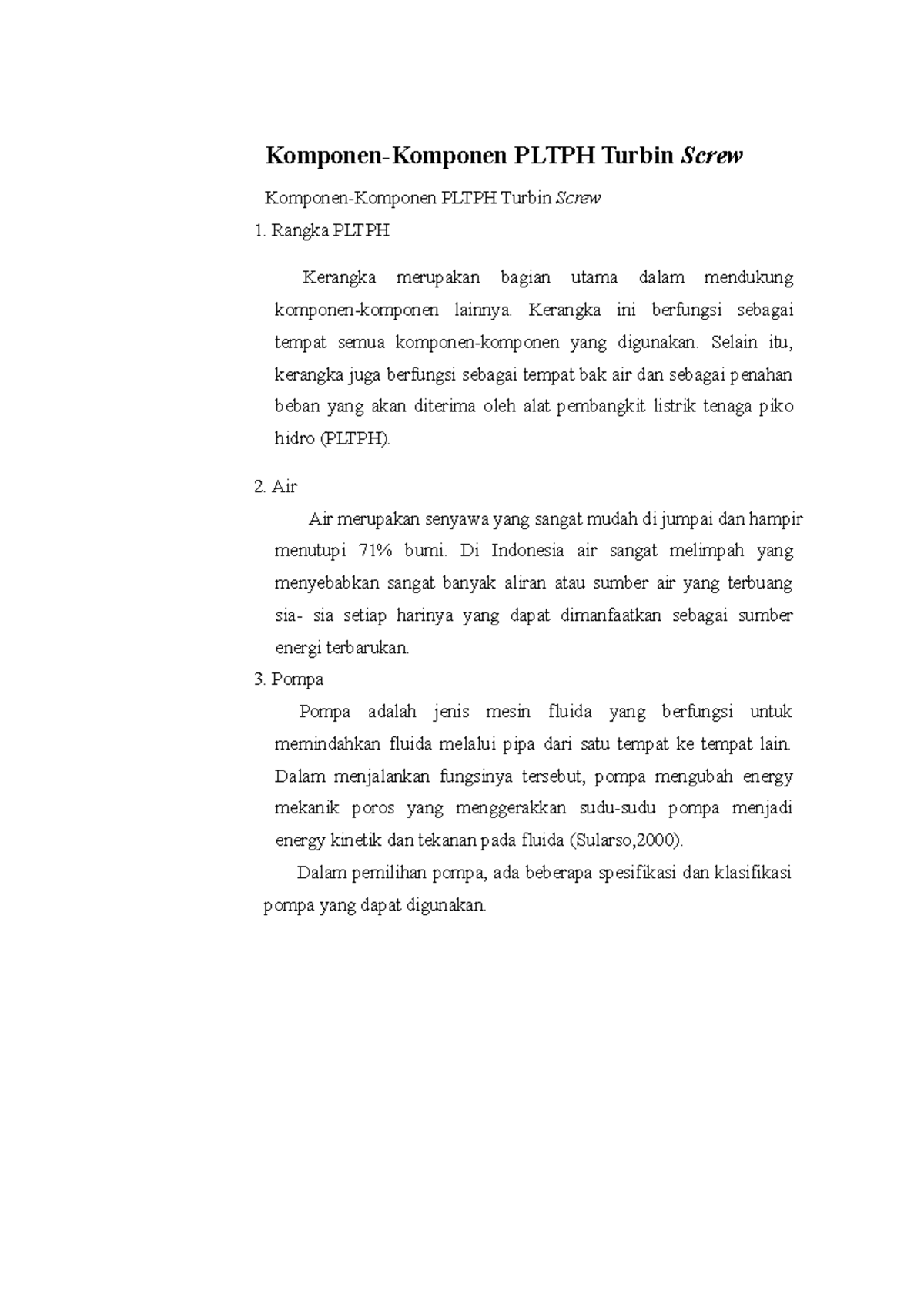 Komponen-Komponen Pltph Turbin Screw - Komponen-Komponen PLTPH Turbin ...