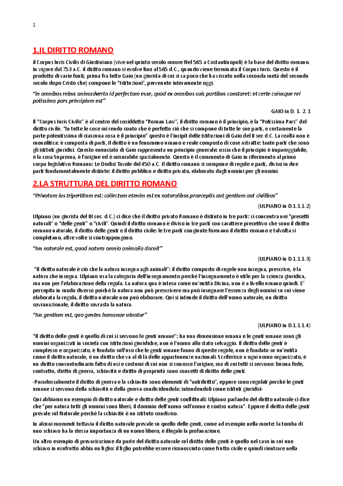 Fonti del Diritto Romano - 1 DIRITTO ROMANO il Corpus Iuris Civilis di ...