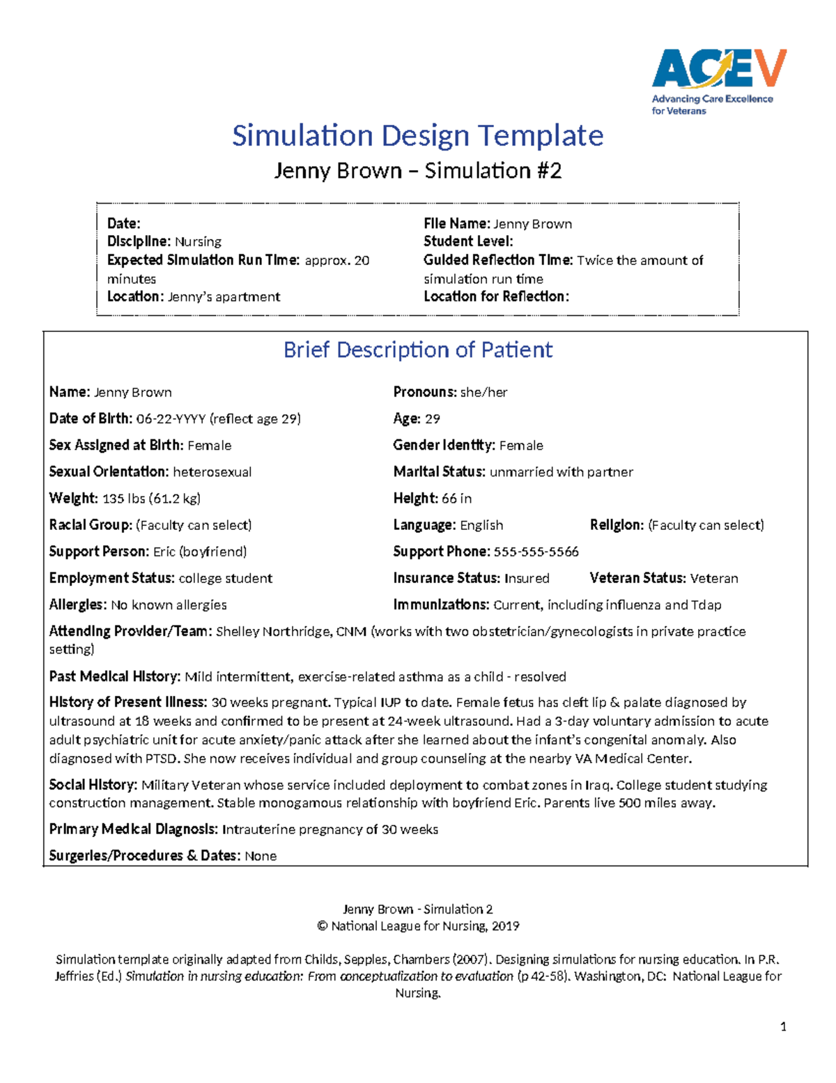 Jennybrownsimulation-2 - Simulation Design Template Jenny Brown ...