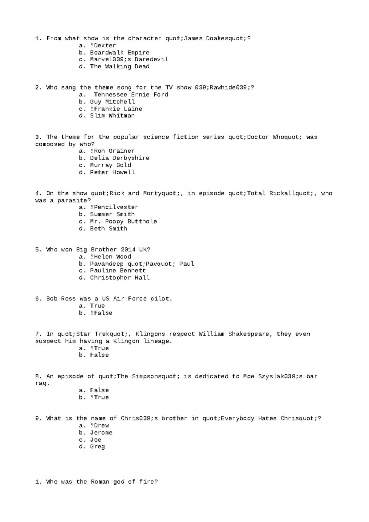 POLS265 Opinion Piece Fall 2020 3 - From what show is the character ...