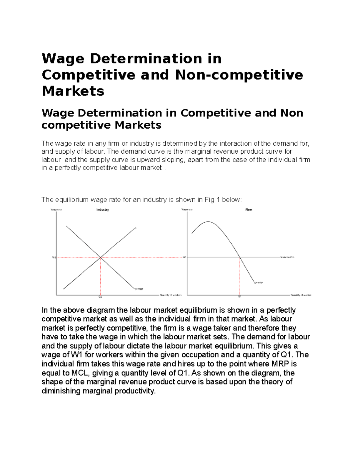 Wage Determination in Competitive and Non 2 - Wage Determination in ...