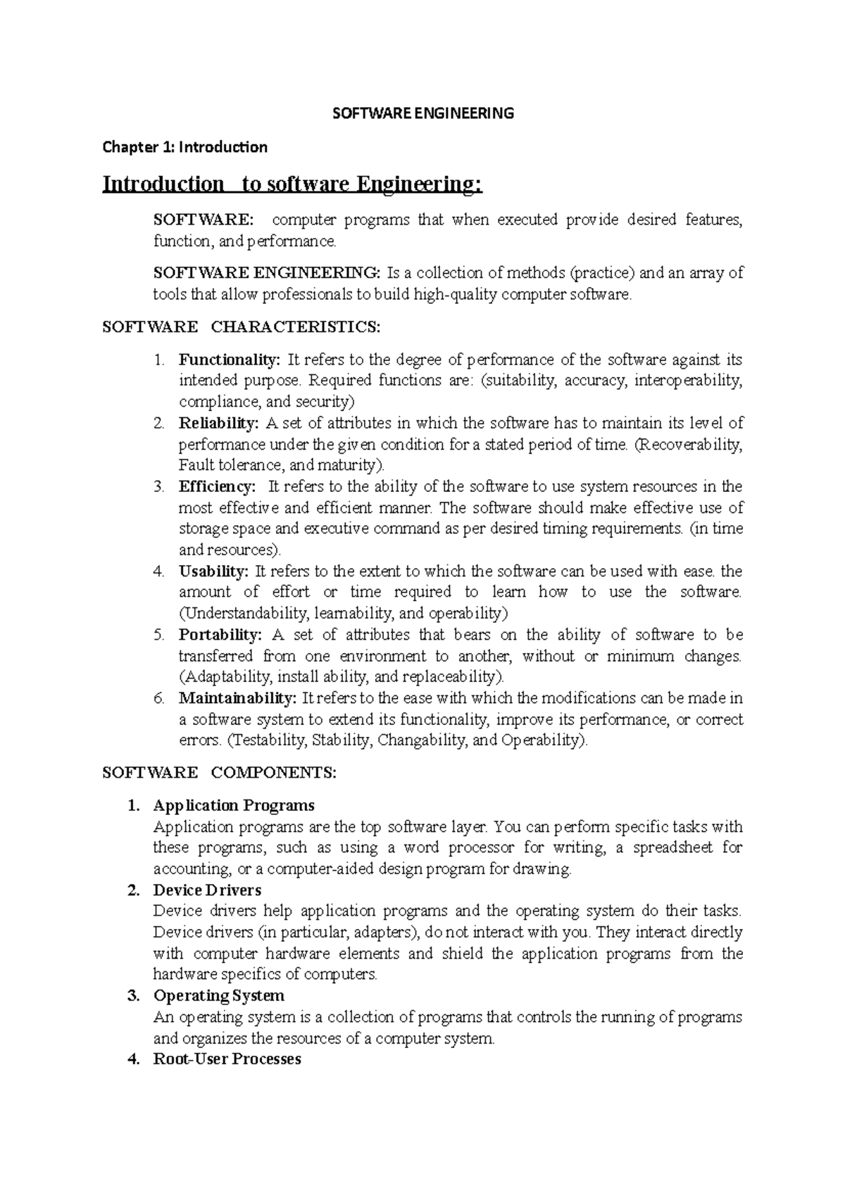 Software Engineering Notes Software Engineering Chapter 1 Introduction Introduction To