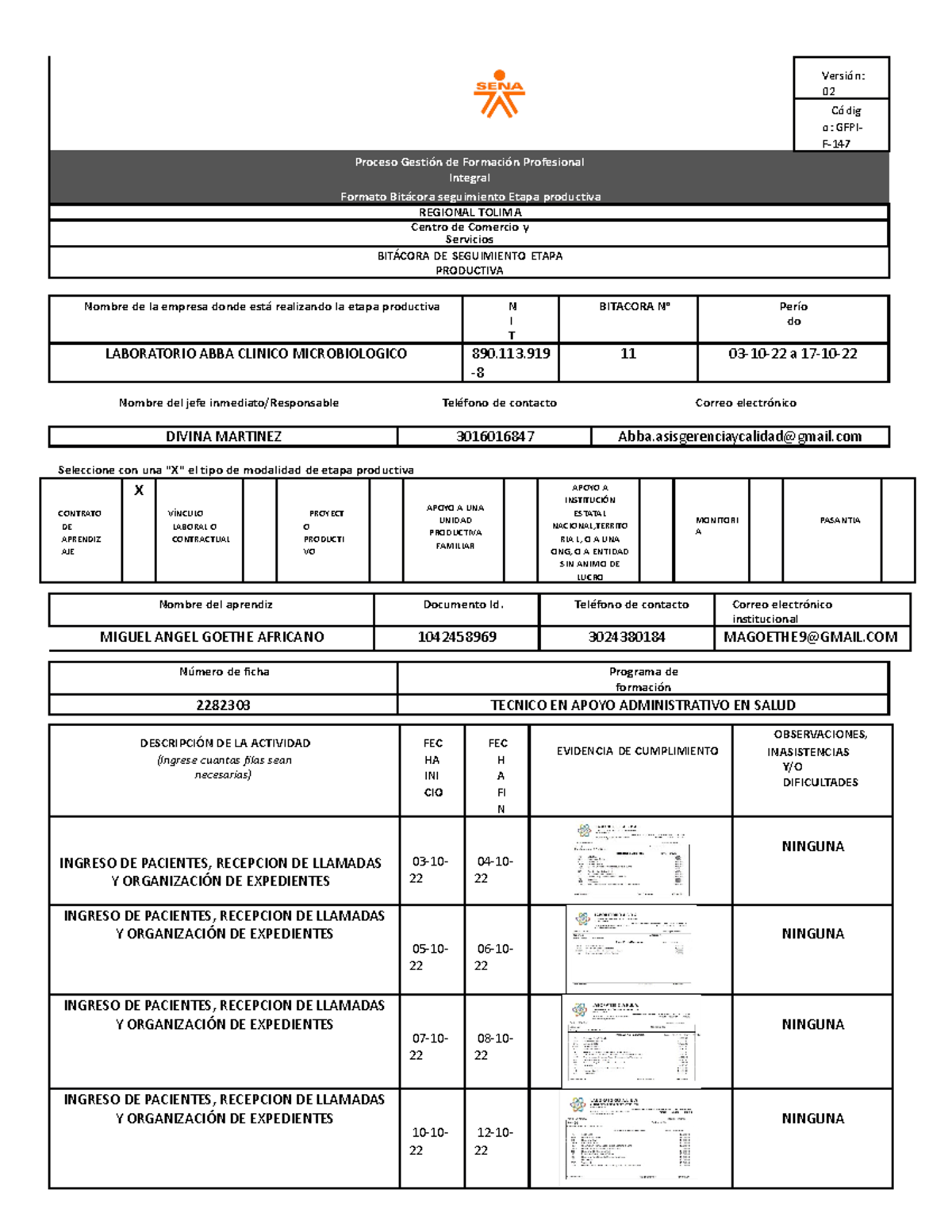1. Bitacora German Alberto García Agudelo-1 - Versión: 02 Códig o: GFPI ...