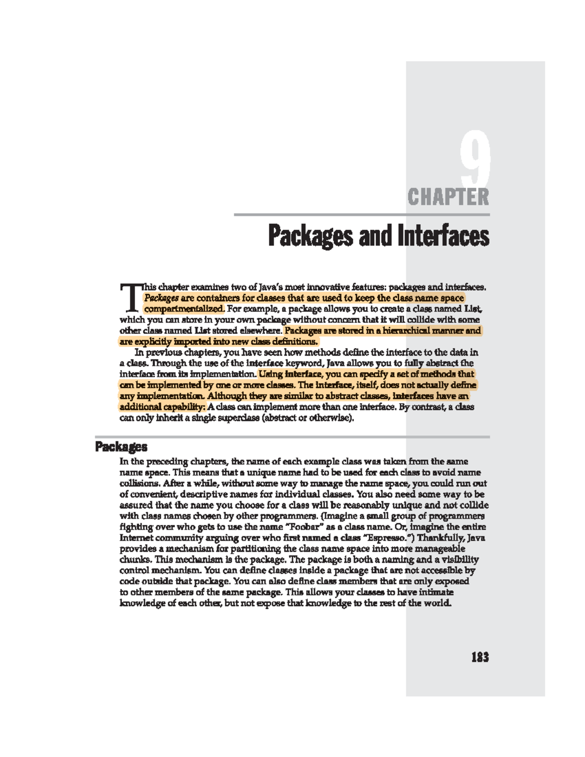 Packages in java - CHAPTER Packages and Interfaces T lhis chapter ...