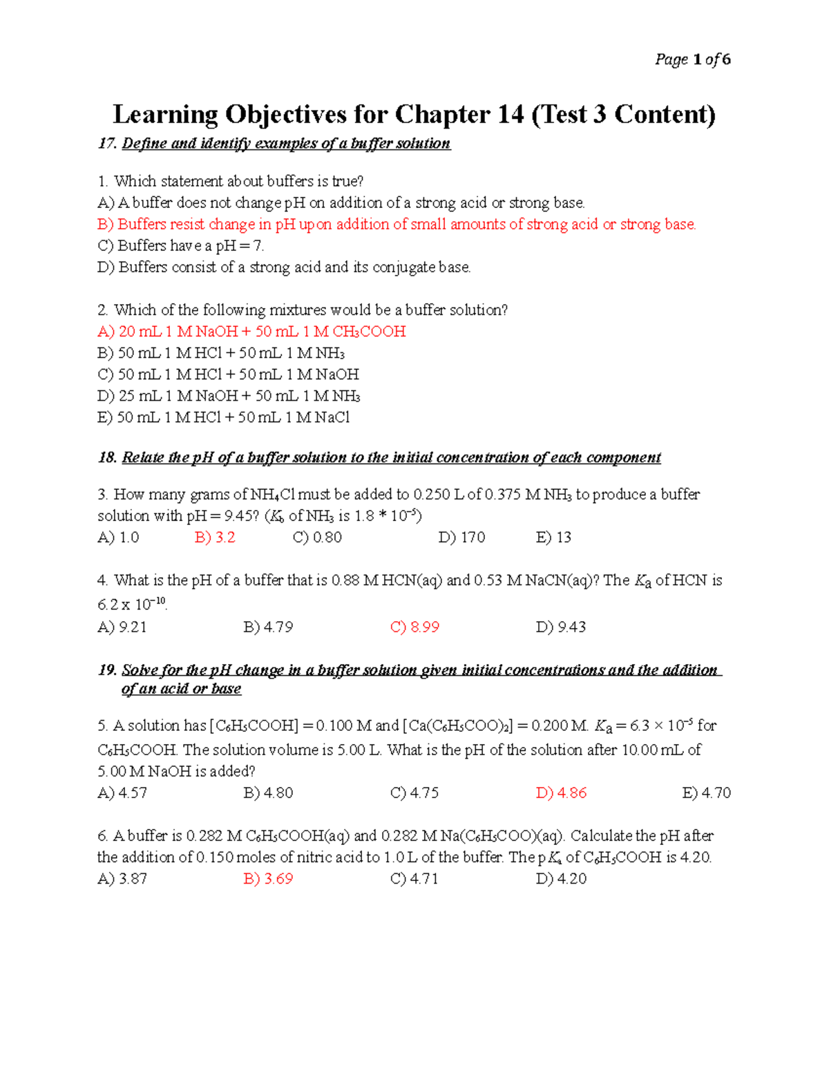 Learning Objectives Chapter 14 2 - Learning Objectives for Chapter 14 ...