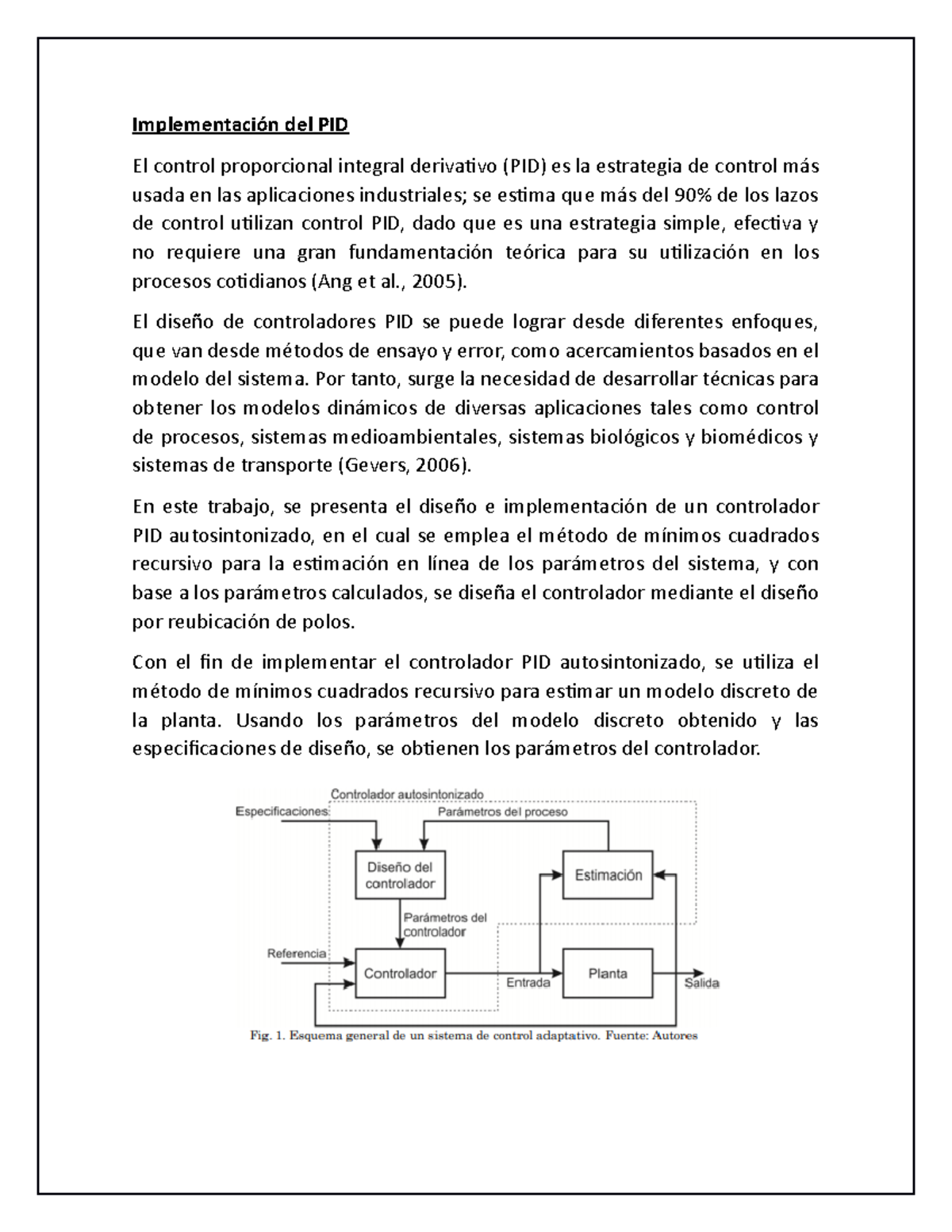 Implementación del PID - Implementación del PID El control proporcional ...