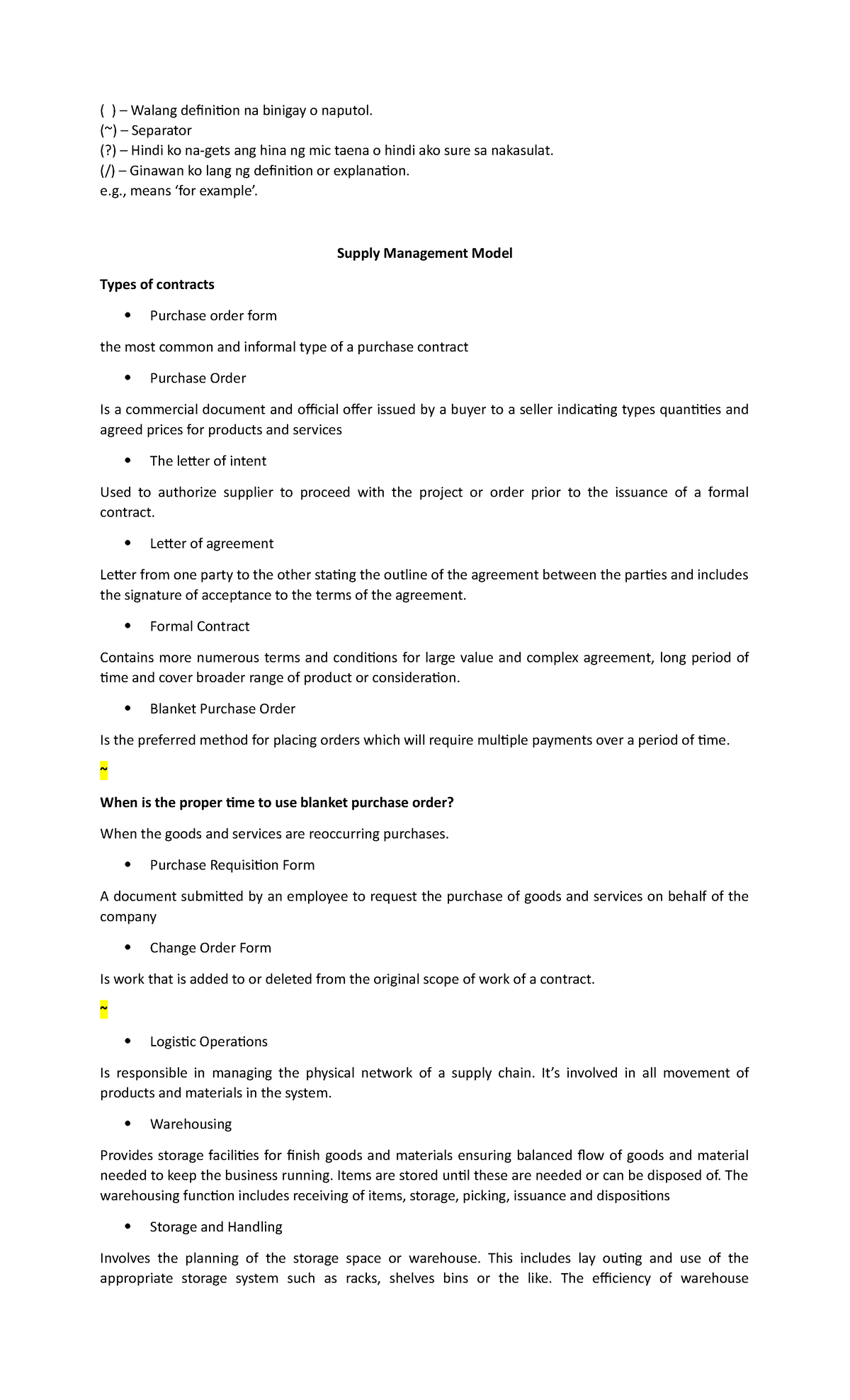 'Edited Notes' Module 1 and 2 - ( ) – Walang definition na binigay o ...
