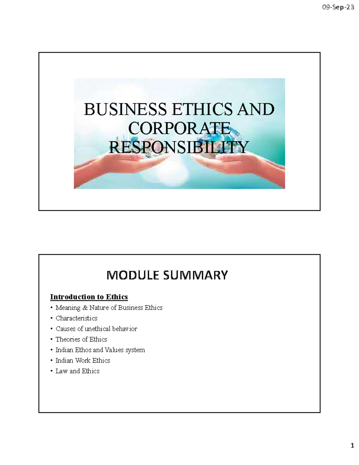 Ethics - BUSINESS ETHICS AND CORPORATE RESPONSIBILITY BUSINESS ETHICS ...