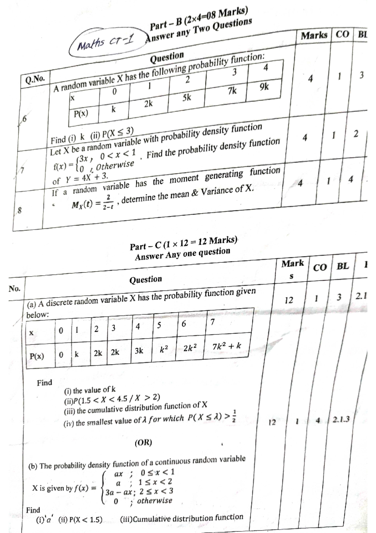 All CT's Questions - question cts - Mathematics I - Studocu