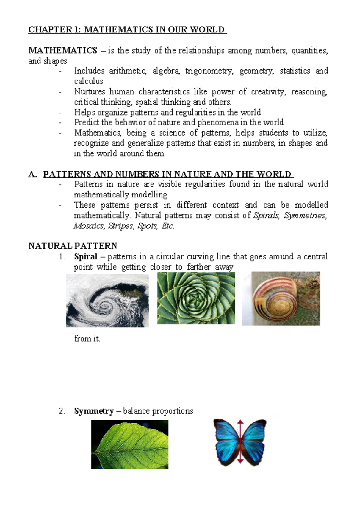 GNED 03 (CH1-6) Lecture Notes - CHAPTER 1: MATHEMATICS IN OUR WORLD ...