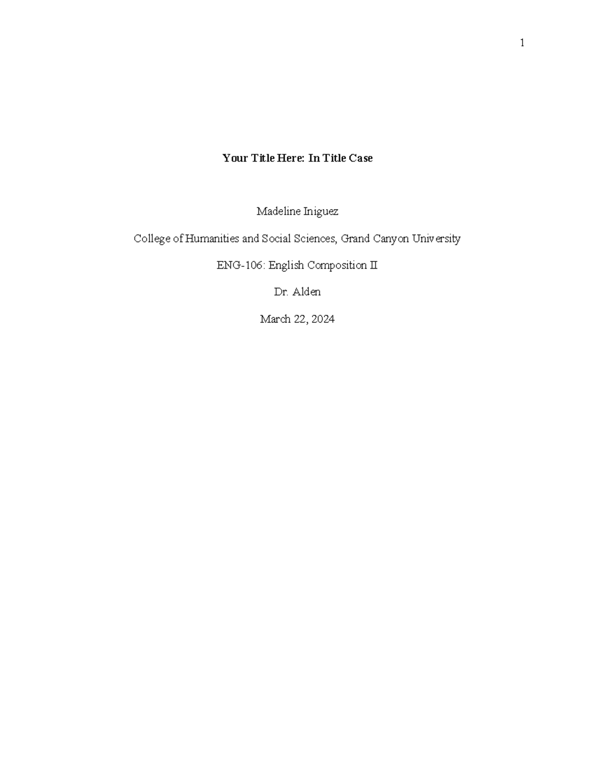 Causal Template for 106 - Your Title Here: In Title Case Madeline ...