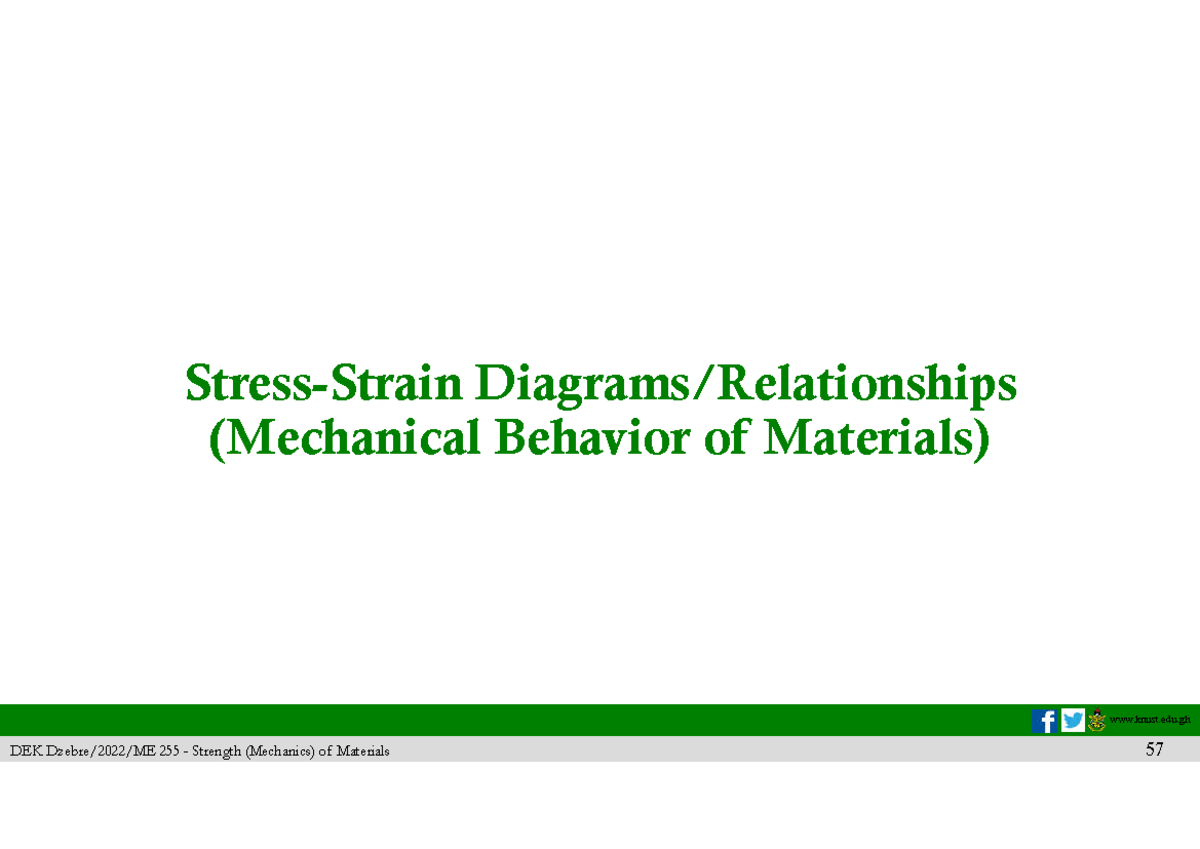 04. Stress-Strain Relationships + Axial Elongation - knust.edu Stress ...