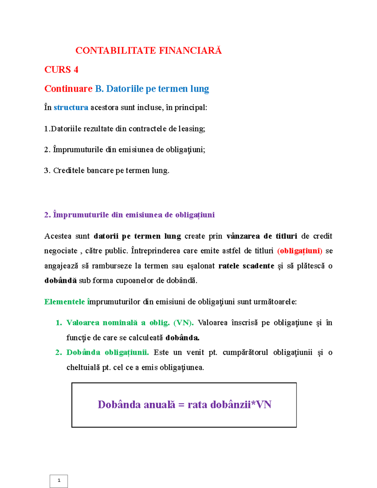 Curs 4 Contabilitate financiara - CONTABILITATE FINANCIARĂ CURS 4 ...