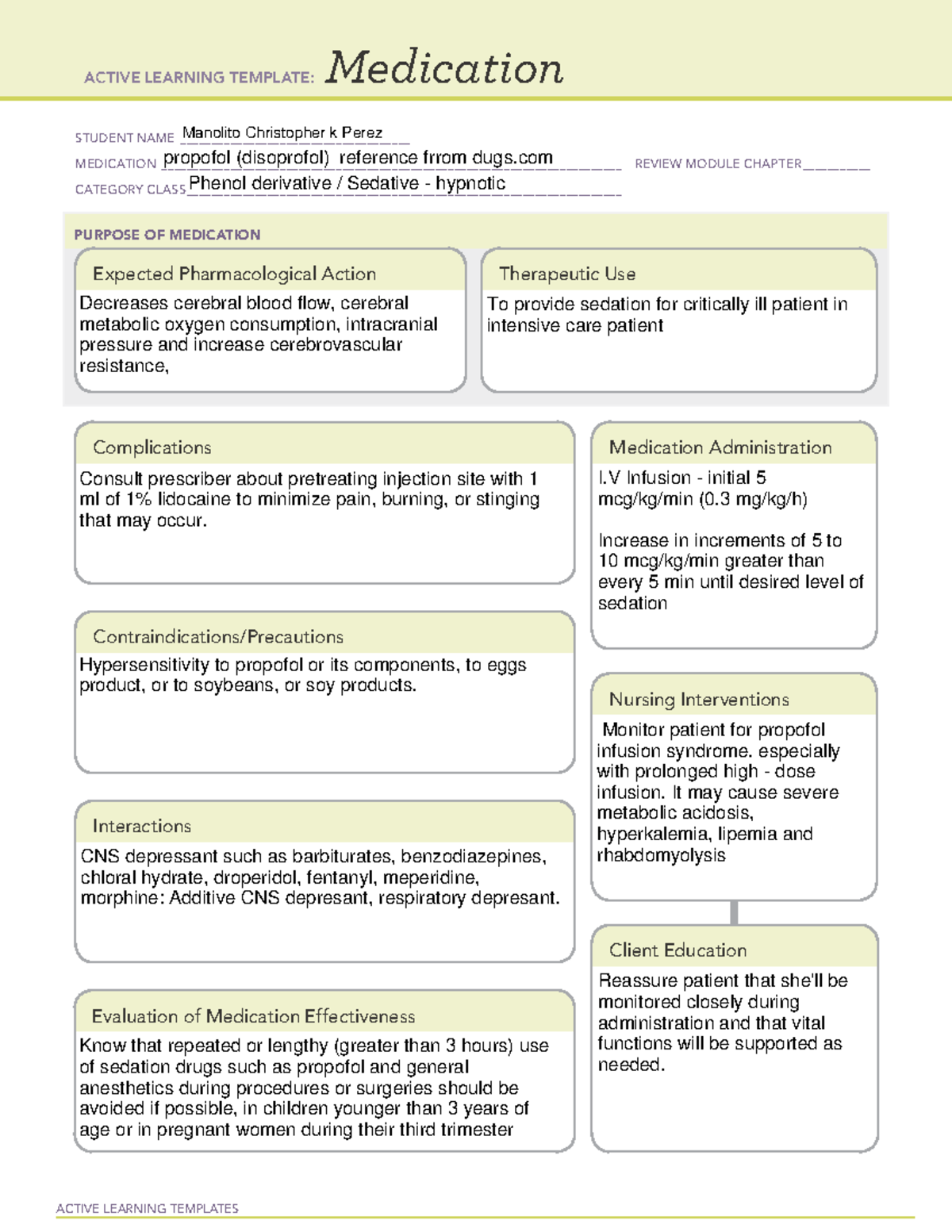 Medication blank 1 - clinical 3 - ACTIVE LEARNING TEMPLATES Medication ...