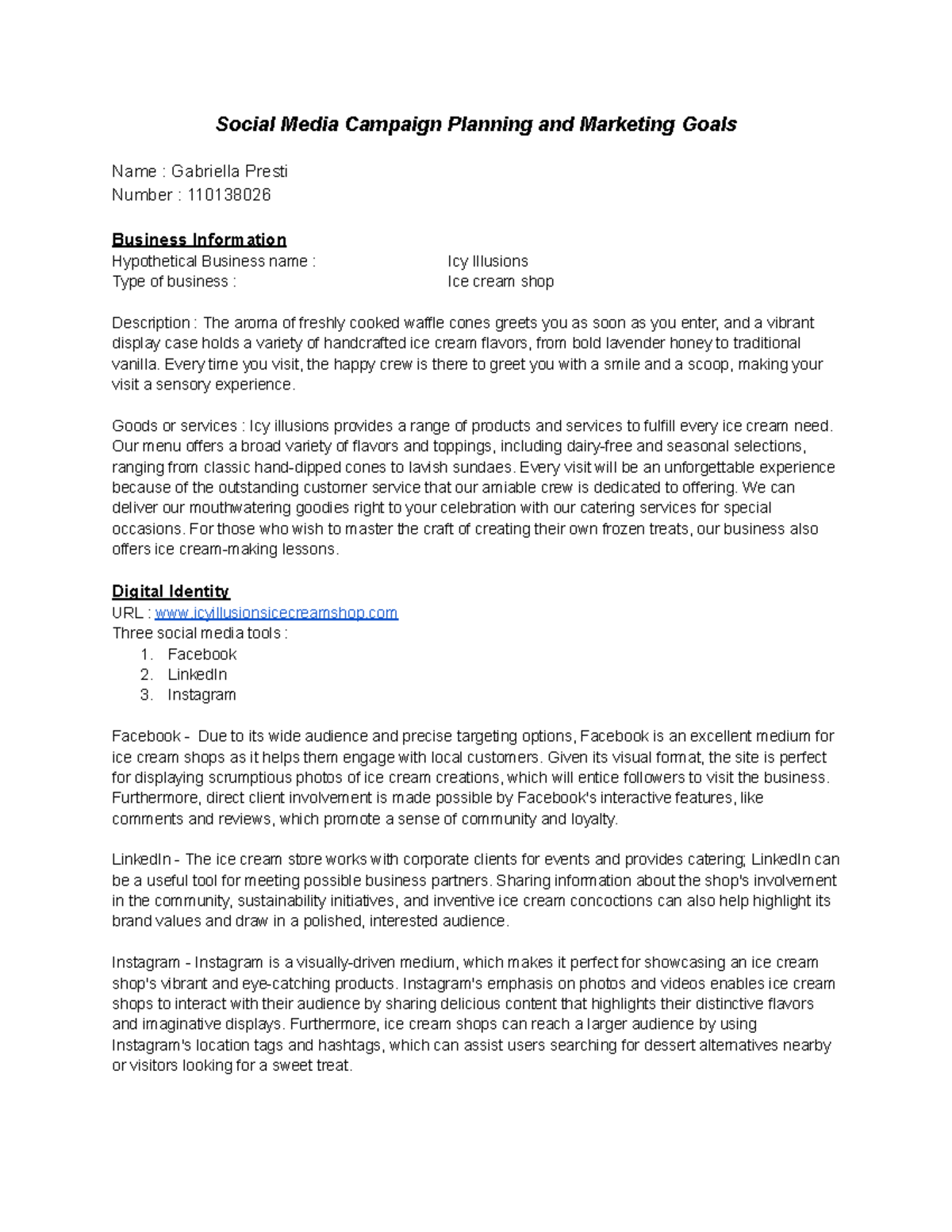 Assignment 2.docx - Social Media Campaign Planning and Marketing Goals ...