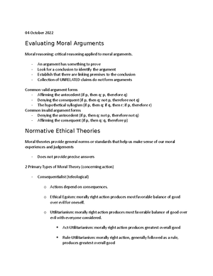 PHIL 13 Week 1 2022 - 26 September 2022 Ethics and the Examined Life ...