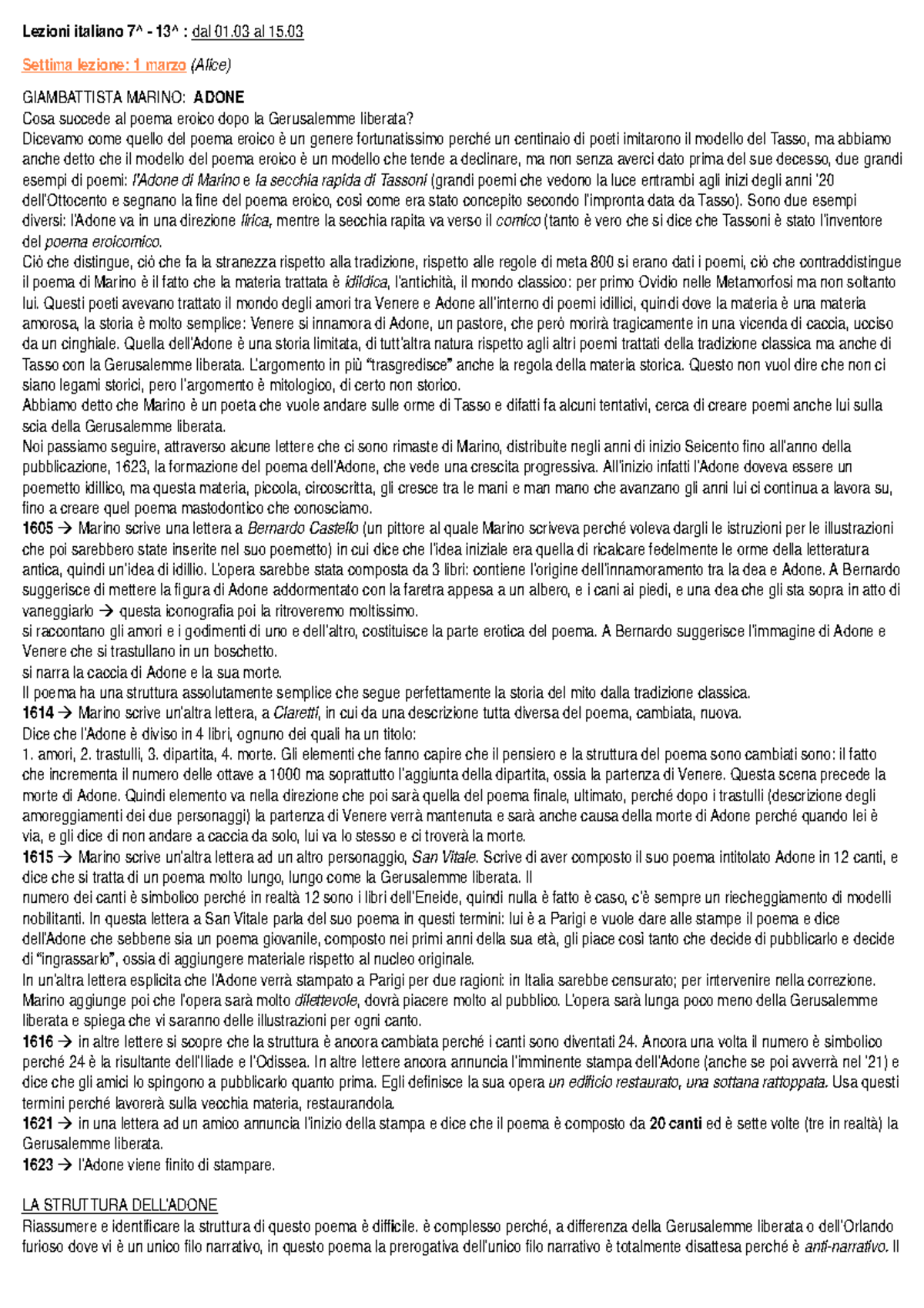 Lezioni Di Ricco - Lezioni italiano 7^ - 13^ : dal 01 al 15 Settima ...