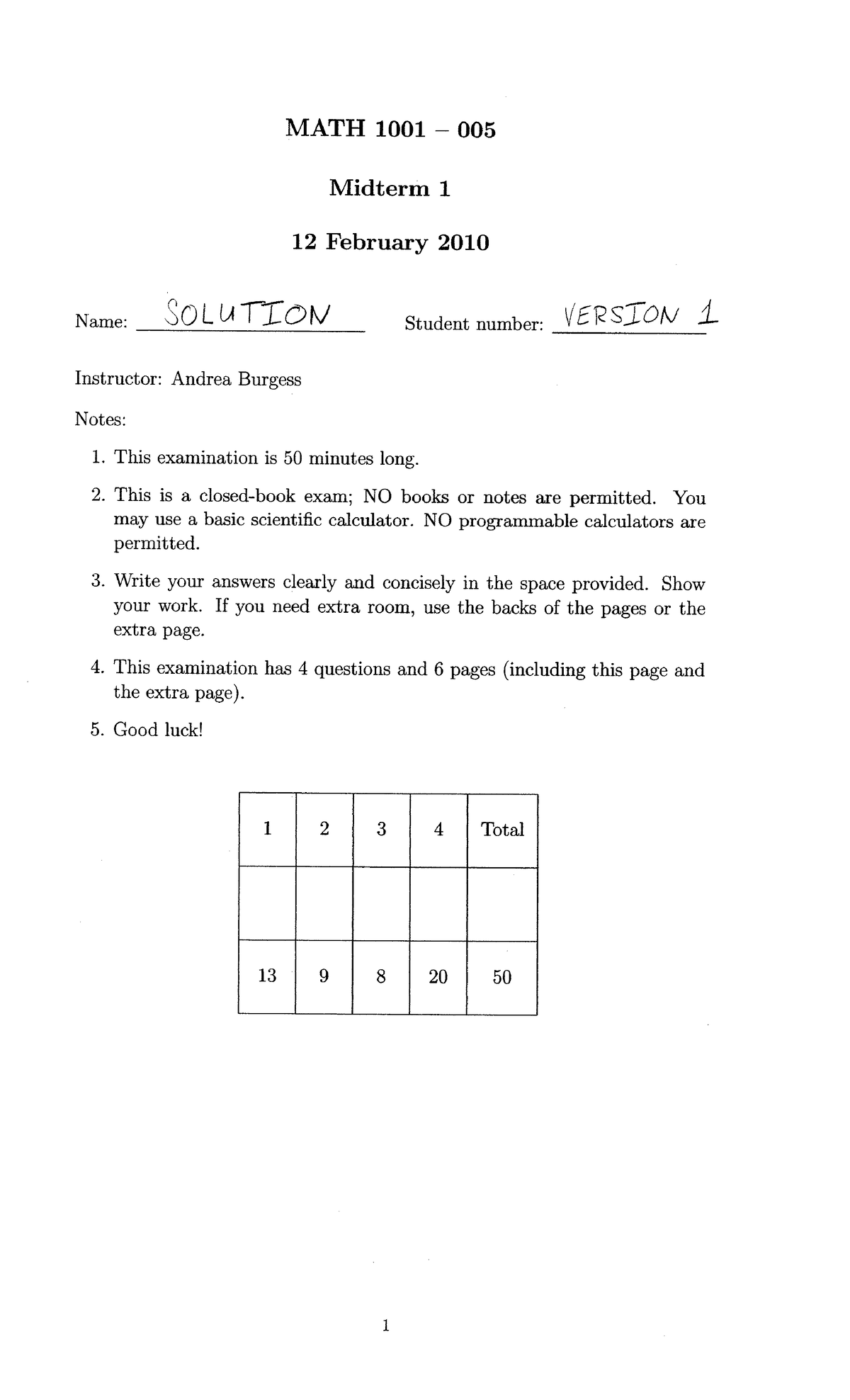 Midterm I Calculus II - Math 1001 - Studocu
