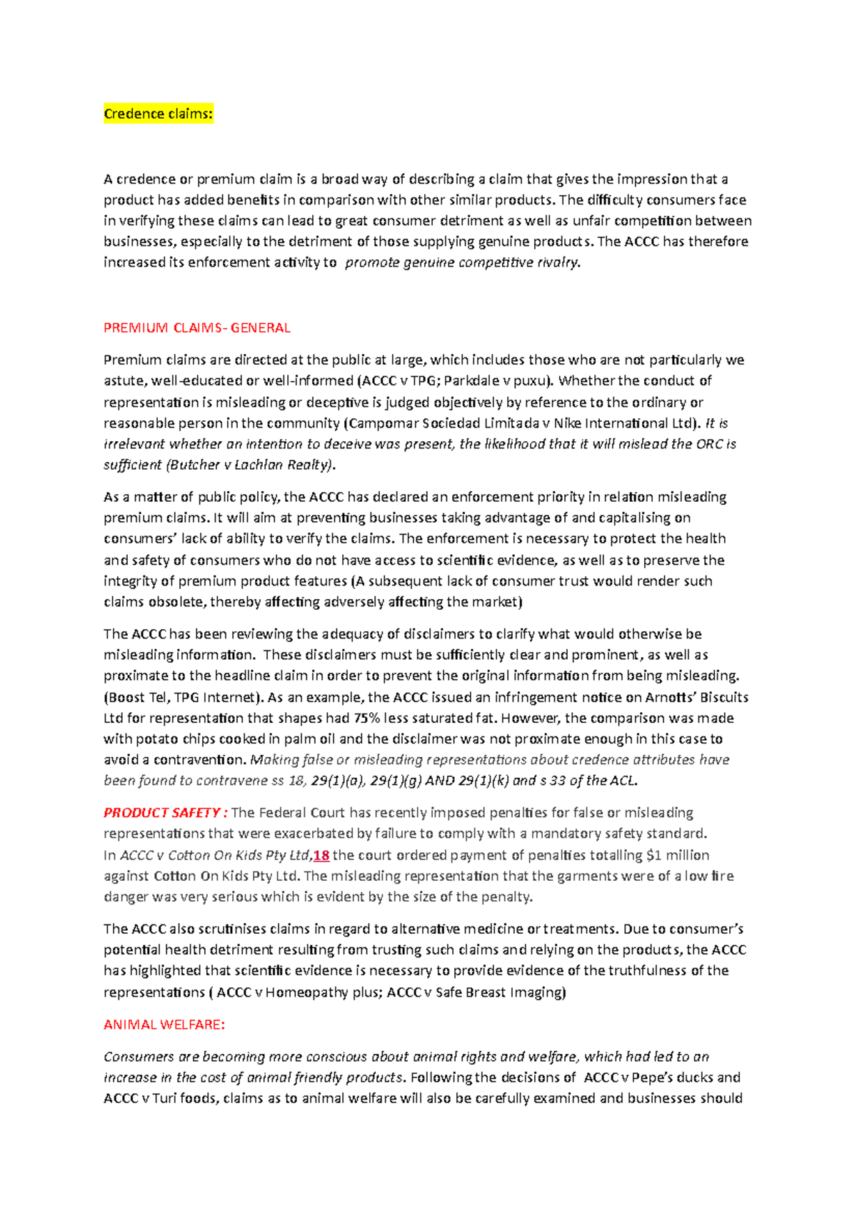 Credence claim - Credence claims: A credence or premium claim is a ...