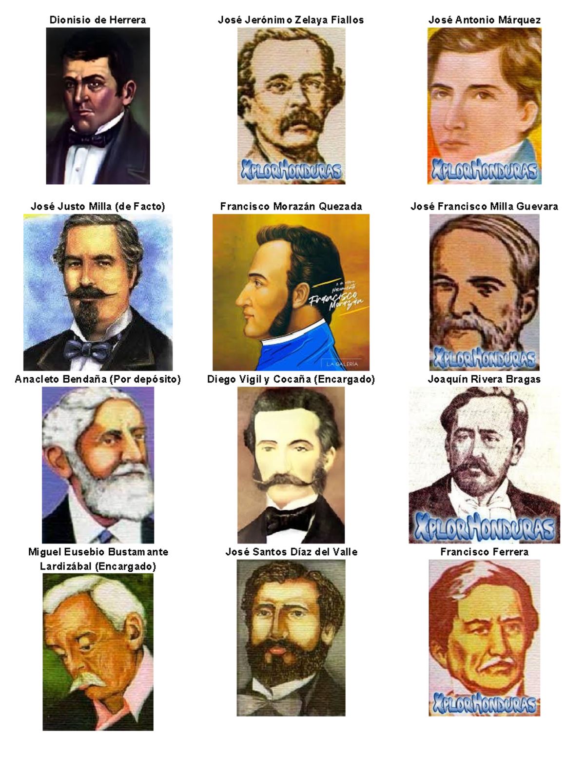 Presidentes de honduras - Dionisio de Herrera José Justo Milla (de ...