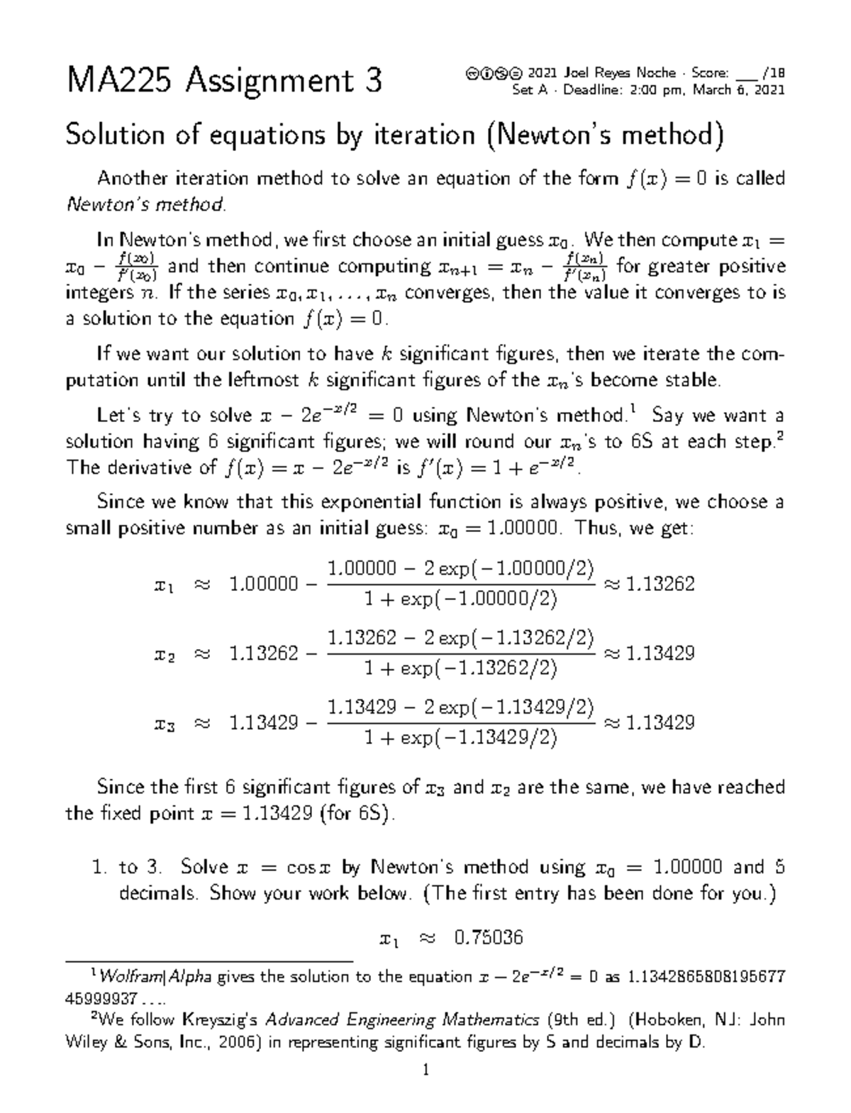 Assignment-3 - assignment - MA225 Assignment 3 c b n d 2021 Joel Reyes ...