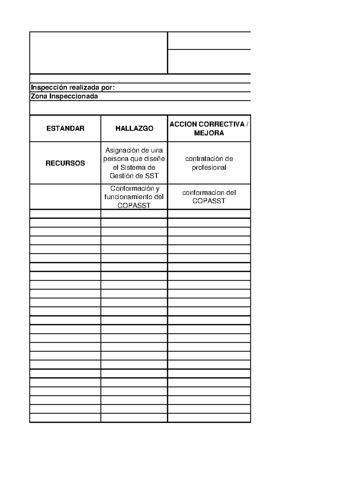 Formato Matriz de Hallazgos - ESTANDAR HALLAZGO ACCION CORRECTIVA ...