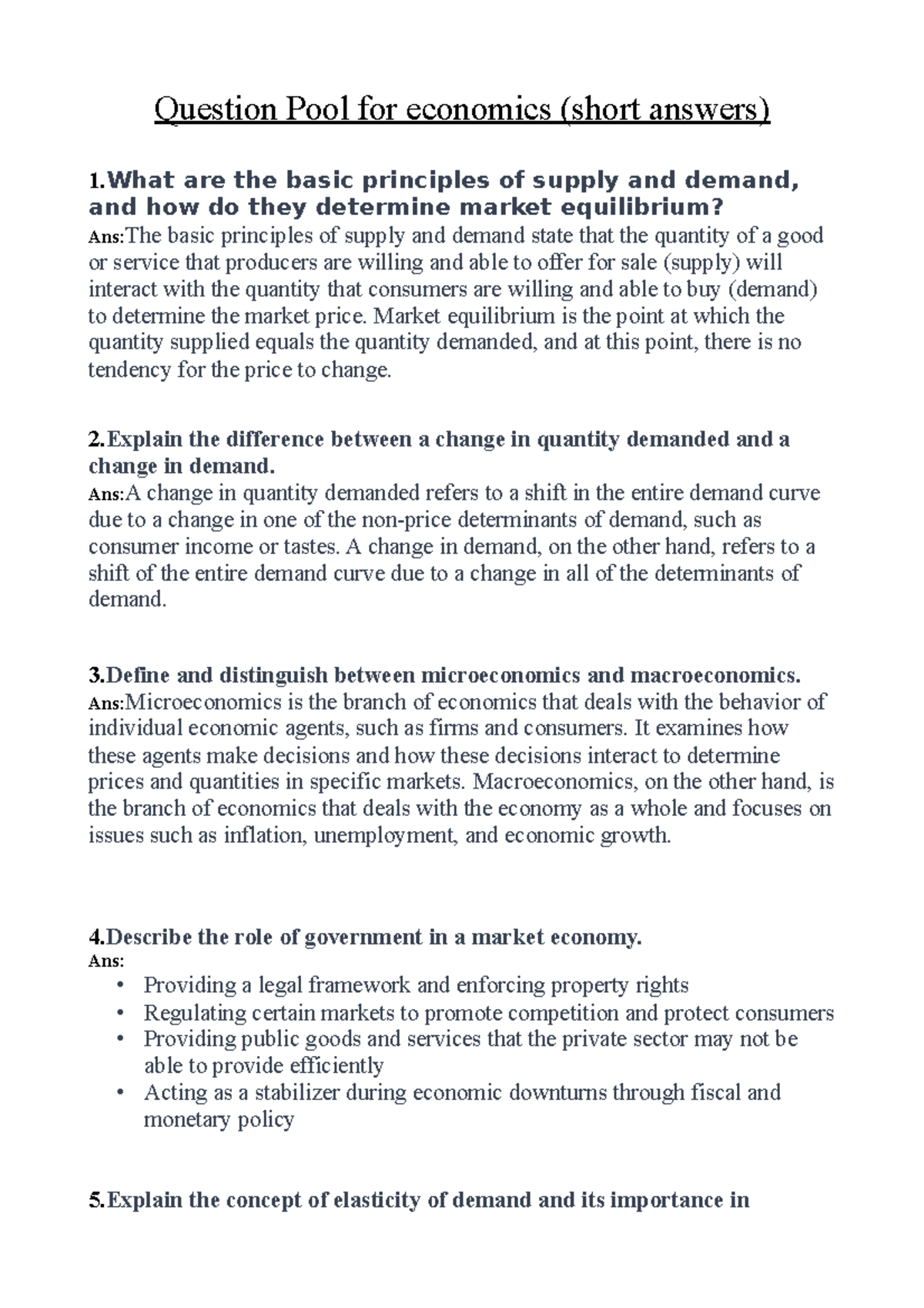 Question-pool-of-economics- short-answers - Question Pool for economics ...