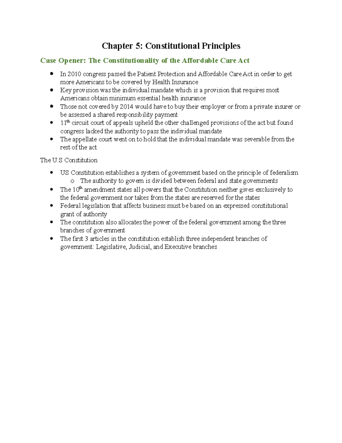 Chapter 5 - Chapter 5: Constitutional Principles Case Opener: The ...