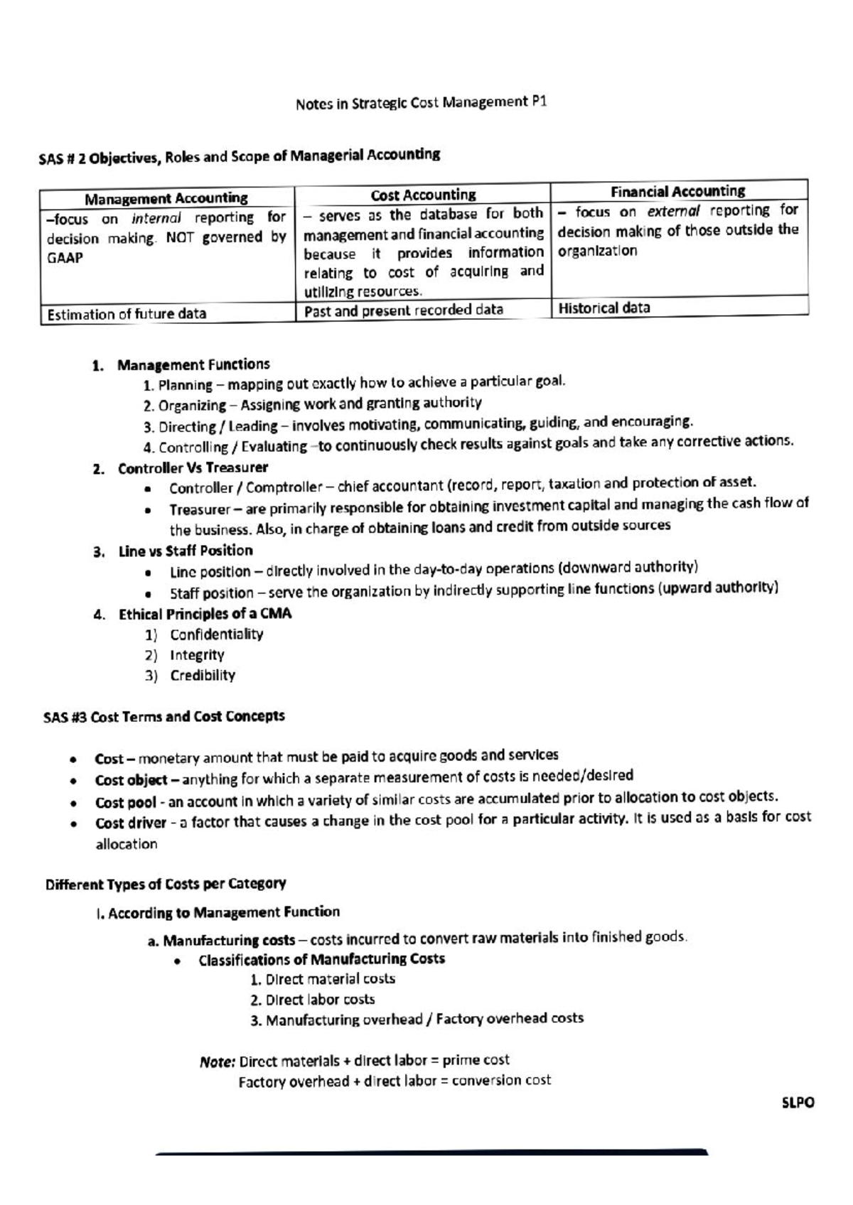 CVP-Analysis - Summary Basic Accounting - Notes in Strategic Cost ...