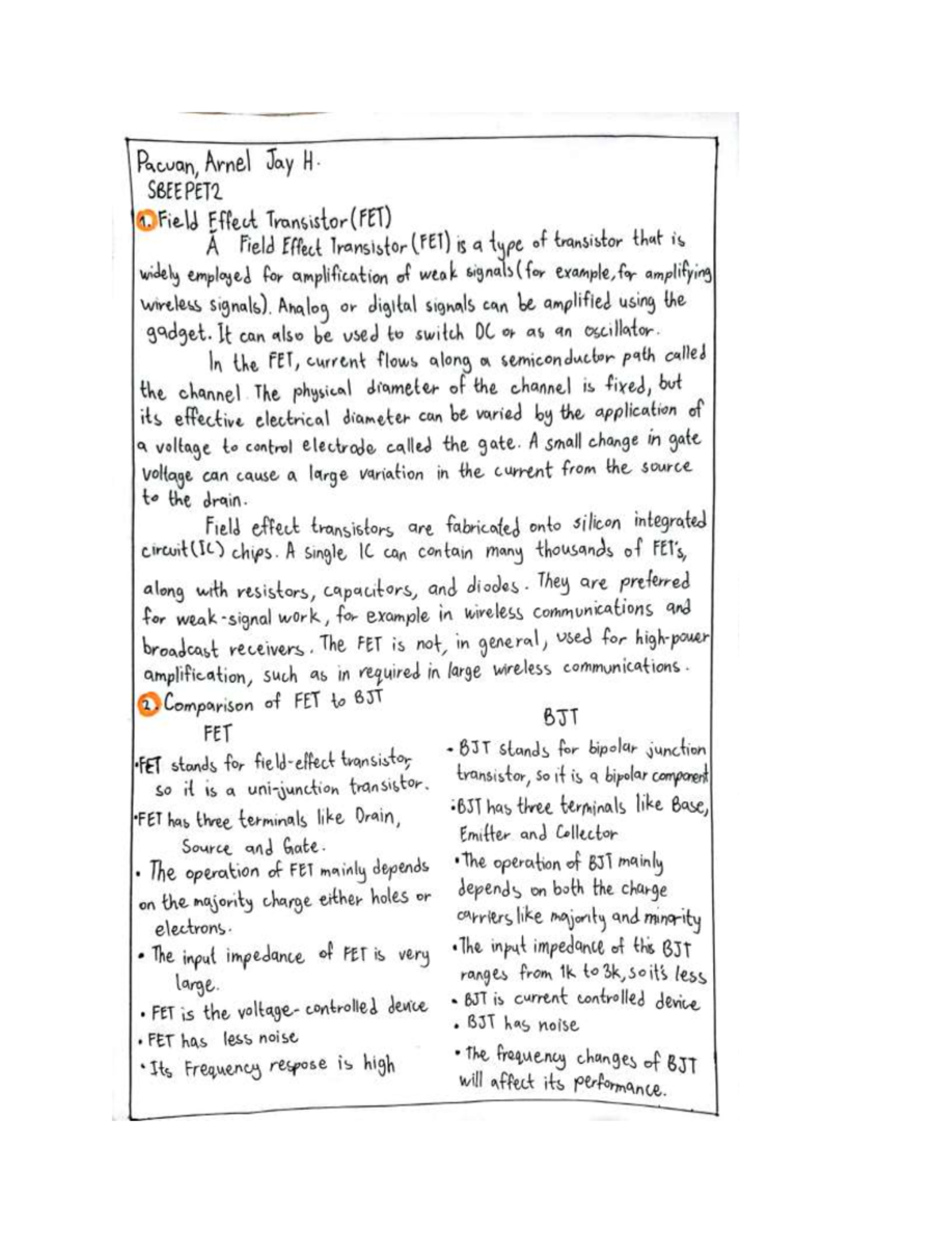 Field- Effect Transistors - BS Electronics Engineering - PUP - Studocu