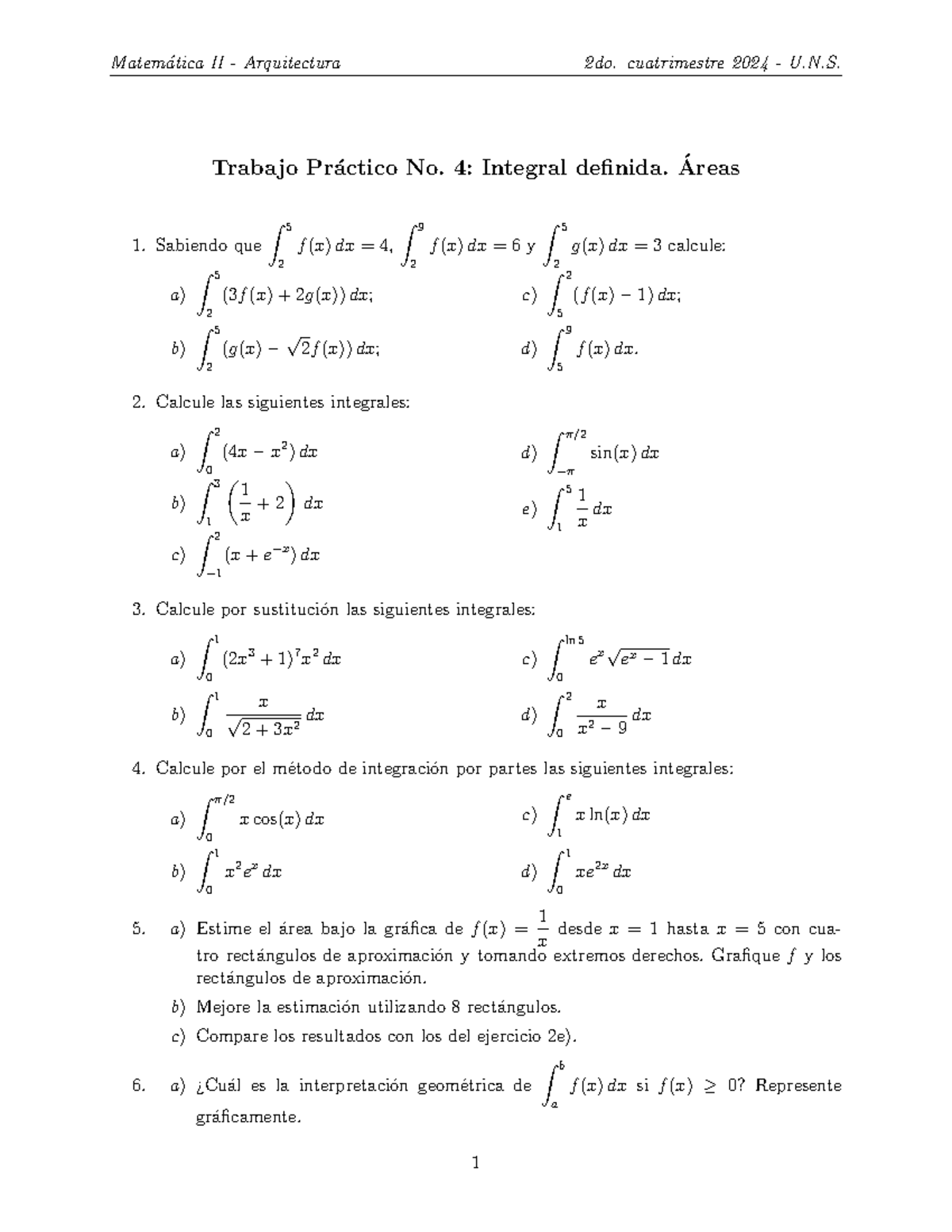 TP4 Mate II Arq 2024 - dsdsdsdsd - Matem ́atica II - Arquitectura 2do ...
