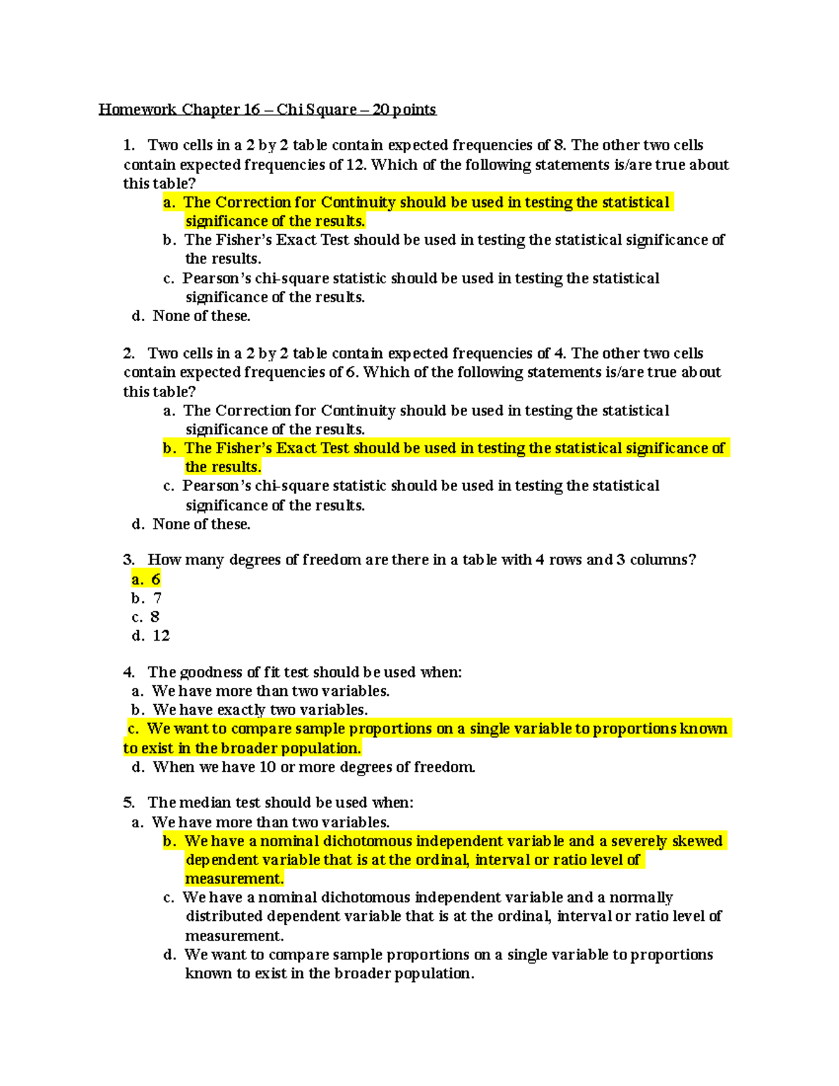 Chapter 16 - This is homework from class. May or may not be correct ...