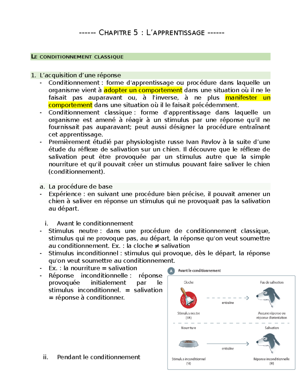 Chapitre 5 - notes complètes et réponses quiz - CHAPITRE 5 : L ...