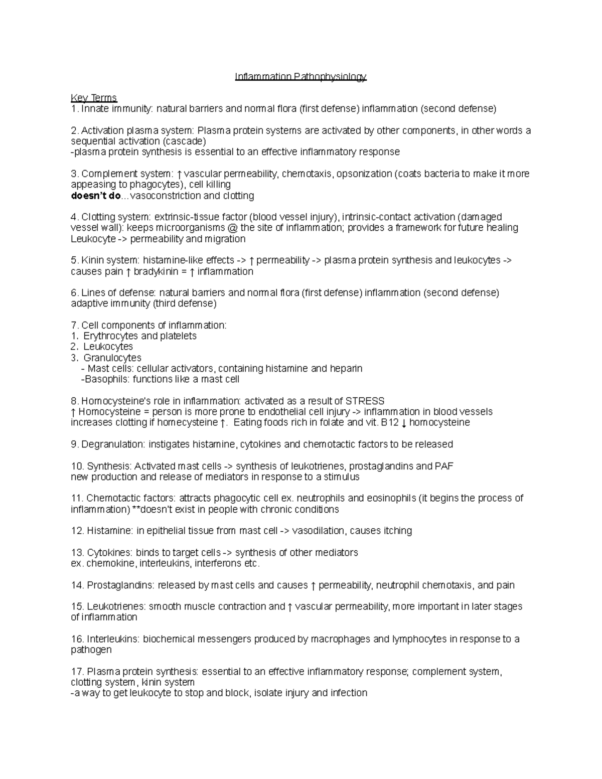1. Inflammation Terms and Objectives - Inflammation Pathophysiology Key ...