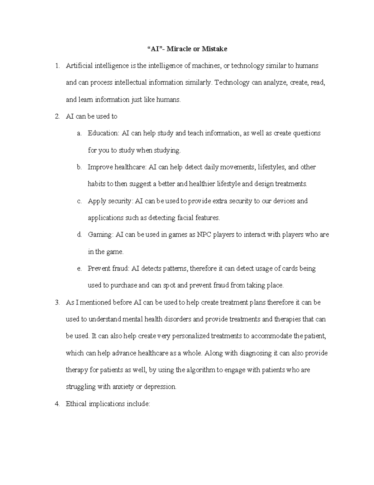 Learning Extension #5 - “AI”- Miracle or Mistake Artificial ...