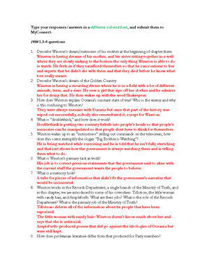 1984 3.1-2 reading tasks - 1984 3-2 Reading Tasks Chapter I How were ...