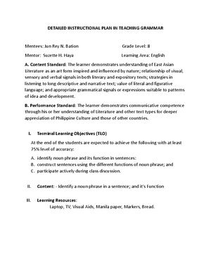 4AS IN TLE - Semi -detailed Lesson Plan in TLE-VI - SEMI-DETAILED ...