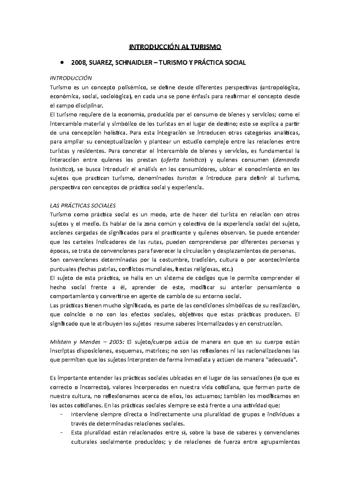 Introducción AL Turismo - INTRODUCCIÓN AL TURISMO 2008, SUAREZ ...