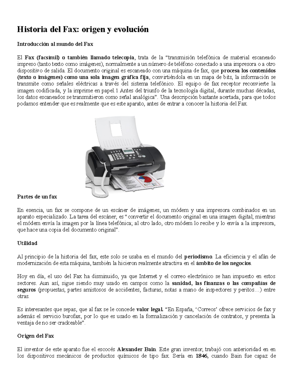 310290698 Historia del Fax docx - Historia del Fax: origen y evolución Introducción al mundo del ...
