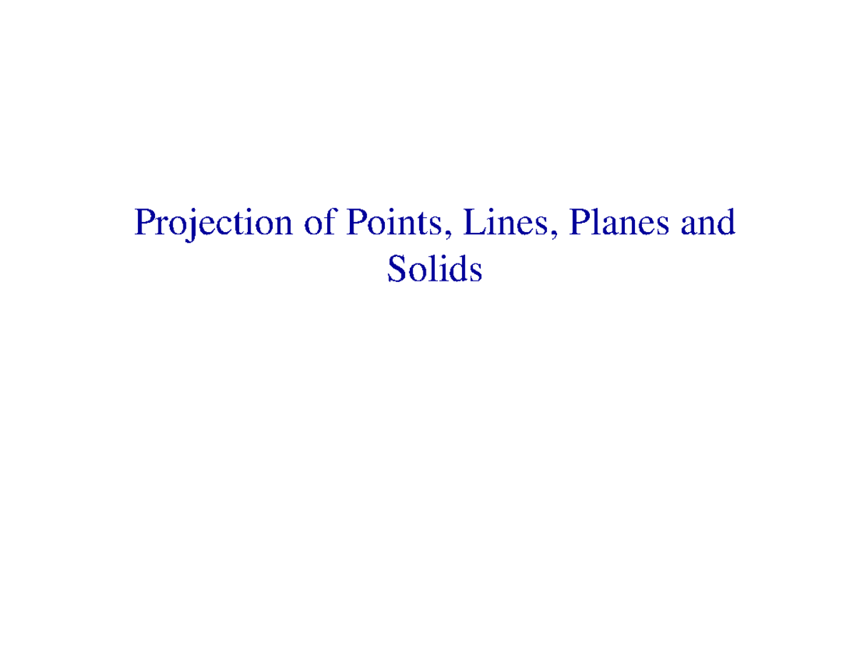 Projection-of-point line plane - Projection of Points, Lines, Planes ...