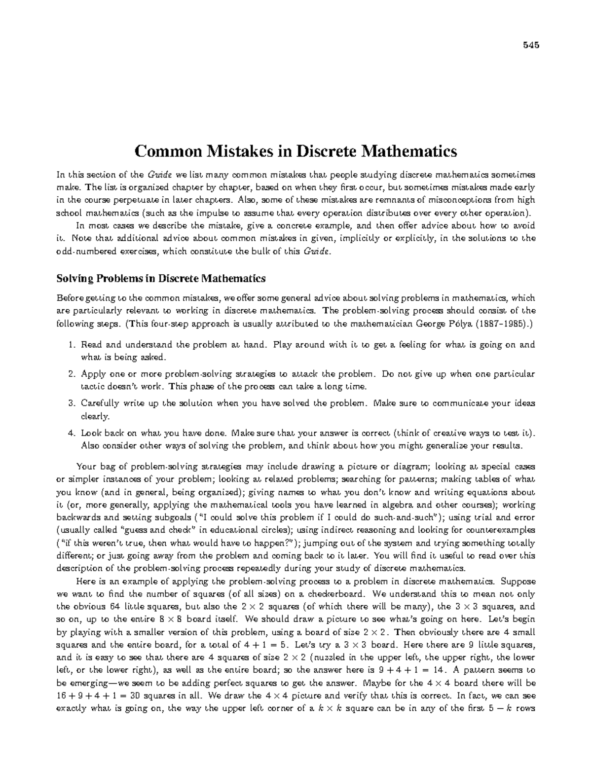 Common Mistakes in Discrete Math - 545 Common Mistakes in Discrete ...