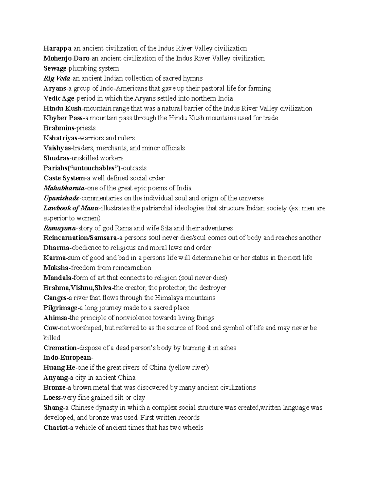 Ancient Civilizations Vocab - Harappa -an ancient civilization of the ...